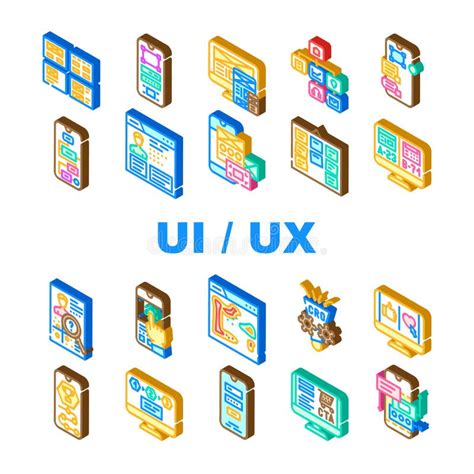 ui ux web interface app icons set vector stock vector illustration of