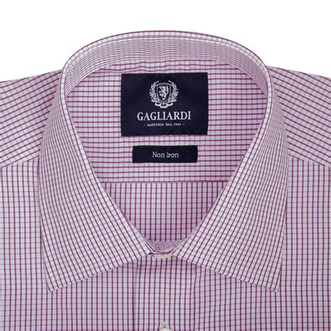 Lilac Checked Tailored Fit Classic Collar Shirt