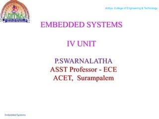 EMBEDDED SYSTEMS UNIT IV ECE ACET Ppt