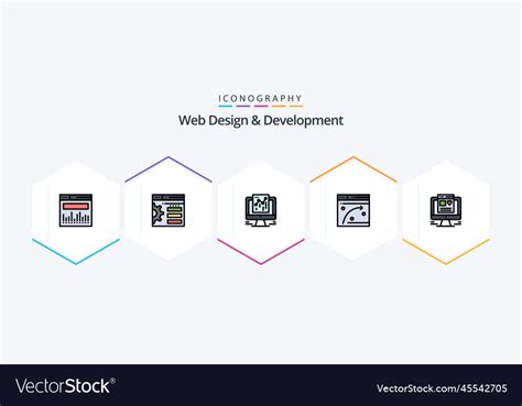 Web Design And Development 25 Filledline Icon Vector Image
