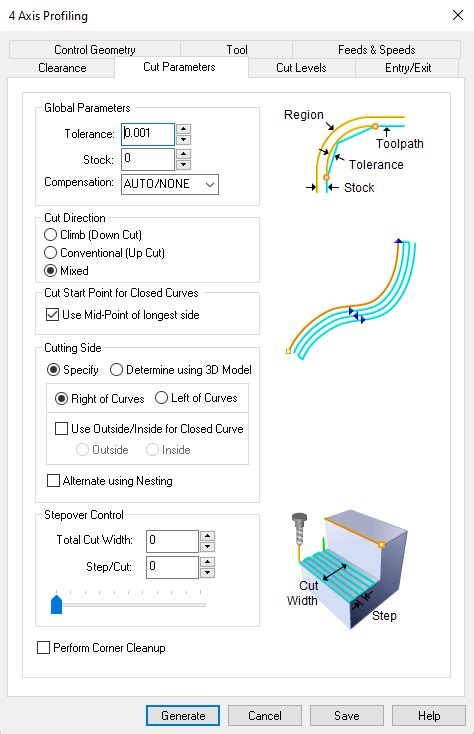 Mill Module Creating 4 Axis Operations 4 Axis Profiling
