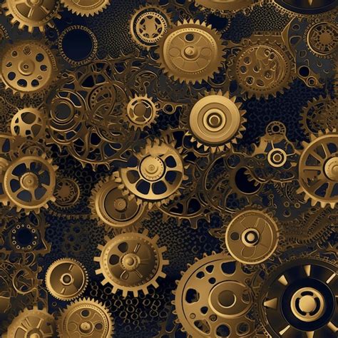Premium Ai Image Gears And Cogs Are Arranged In A Pattern On A Black