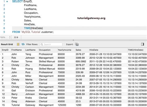 Mysql Time Function