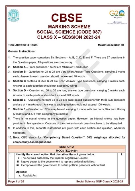Practice Makes Perfect Cbse Class 10 Social Science Sample Paper 2023 24 Cbse Guidance