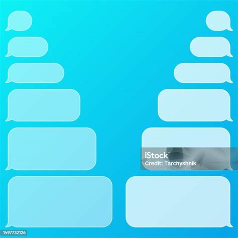 화려한 배경에 빈 투명 다양 한 메시지 거품 채팅 또는 메신저 말풍선 Sms 텍스트 프레임입니다 짧은 메시지 전송 벡터 그림