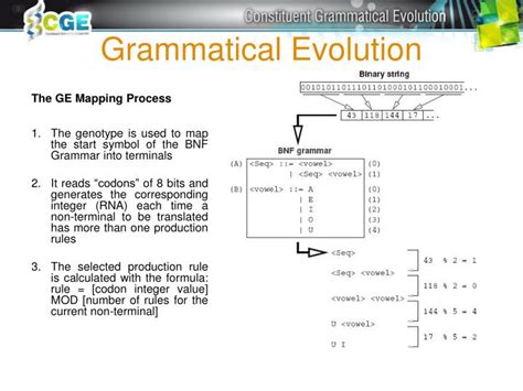 ppt constituent grammatical evolution cge an improvement of ge