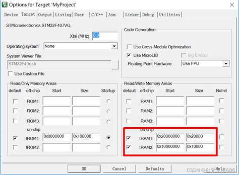 Keil魔术棒中target中的irom1与iram1keil Irom1 Csdn博客