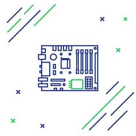 Set Bot Motherboard Digital Chip And Humanoid Robot On Seamless