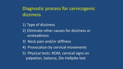 cervicogenic dizziness identification and treatment pptx brain and nervous system