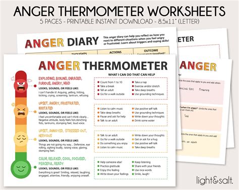 Anger Management Book Coping Skills Anger Thermometer Dbt Therapy