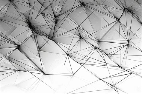 Abstract Artistic Background Composed Of Intricate Triangulations And Delicate Black Lines On A