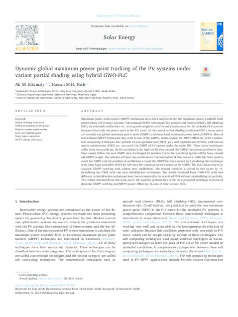 Pdf Dynamic Global Maximum Power Point Tracking Of The Pv Systems Under Variant Partial