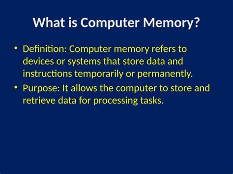 computer memory overview types and pptx