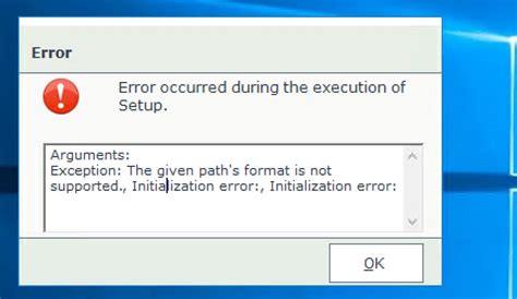 Execution Error Occurred Given Path Format Is Not Supported Community