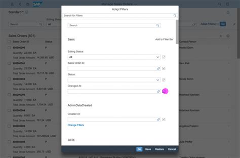 Filter Bar Smart Filter Bar Sap Fiori For Web Design Guidelines