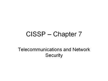 CISSP Presentation Free To Download