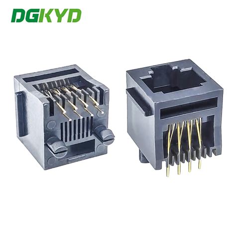 Vertical Rj45 Pcb Socket Female Head 1x1 Port 8pin Dip Ethernet Connector Through Hole Solder