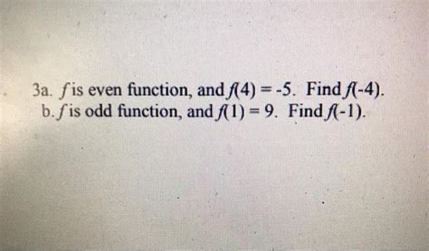 Solved 3a Fis Even Function And 4 5 Find F 4 Bfis