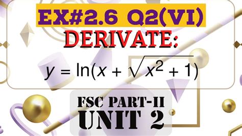 Ex 2 6 Q2 Vi Fsc Class 12 Math Chapter 2 Derivation Calculus Fsc Ii Math Math By Engineers