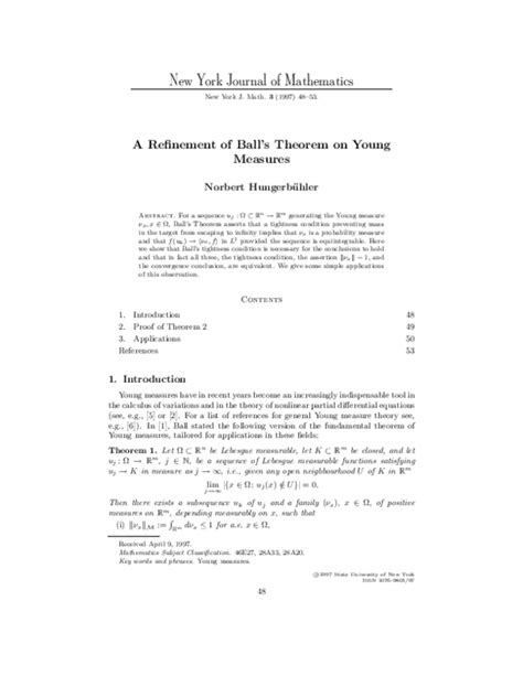Pdf A Refinement Of Balls Theorem On Young Measures Norbert