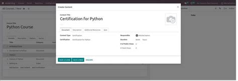 Odoo E Learning Module Management