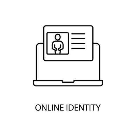 Online Identity Concept Line Icon Simple Element Illustrationonline