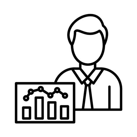 Premium Vector Data Analyst Line Illustration