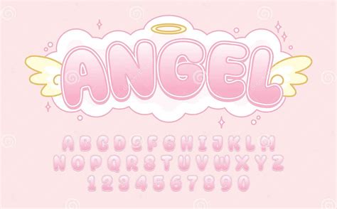 декоративный ангельский шрифт и алфавитный векторный дизайн Иллюстрация вектора иллюстрации