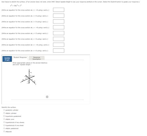 Solved Use Traces To Sketch The Surface If An Answer Does Chegg