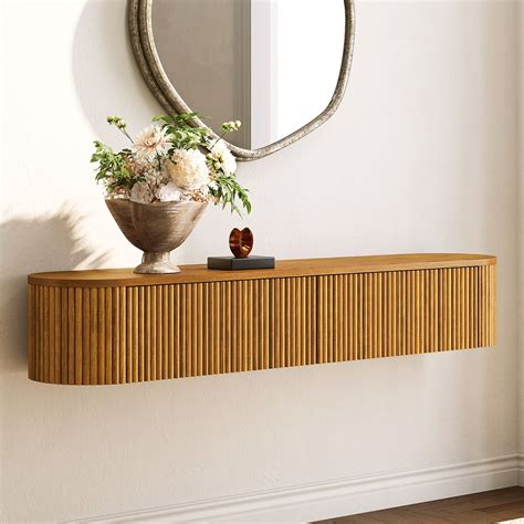 Floating Wood Console Table