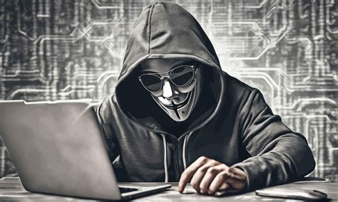 Premium Vector Hacker Wearing Hoodie Mask And Laptop Hacker Wearing Hoodie Mask And Laptop