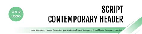 Free Script Contemporary Header Template To Edit Online