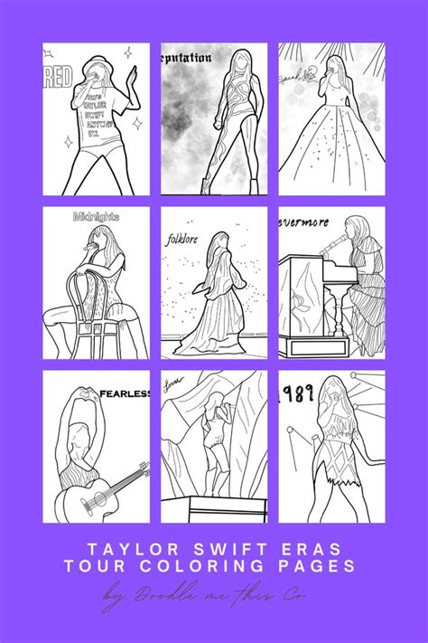Color Pages Taylor Swift Eras Tour The Eras Tour Coloring Pages