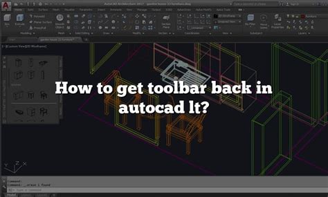 How To Get Toolbar Back In Autocad Lt CADdikt