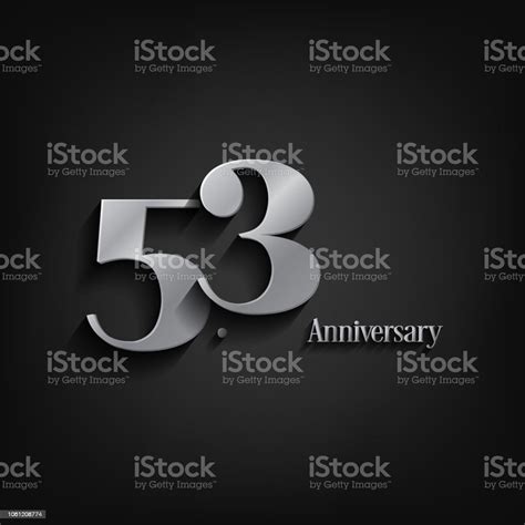 53 년 기념일 축 하입니다 기념일 로고 우아함 번호와 3d 스타일 색과 검은색 축 하 초대 카드 인사말 카드에 대 한 벡터 디자인에 고립 된 그림자 기념일에 대한 스톡