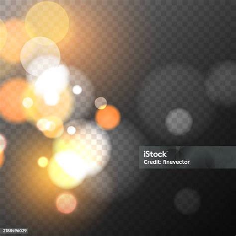 금색 보케 조명 밝은 흐림 조명 효과 추상 흐릿한 오버레이 템플릿입니다 투명한 배경입니다 축제 그래픽 템플릿입니다 0명에 대한 스톡 벡터 아트 및 기타 이미지 Istock