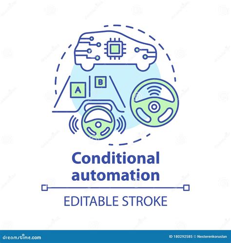 Conditional Automation Neon Light Concept Icon Adaptive Cruise Control