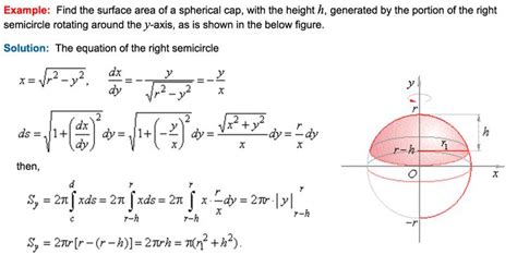 Calculus How To Find The Surface Area Of A Spherical Cap By Integration Mathematics Stack