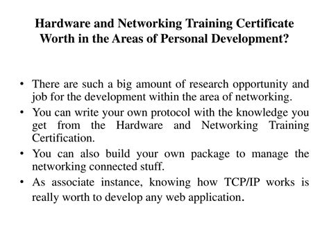 PPT Hardware And Networking Training Certification Is Importance For Career PowerPoint