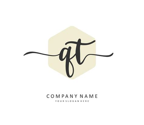 Q T QT Initial Letter Handwriting And Signature Logo A Concept Handwriting Initial Logo With