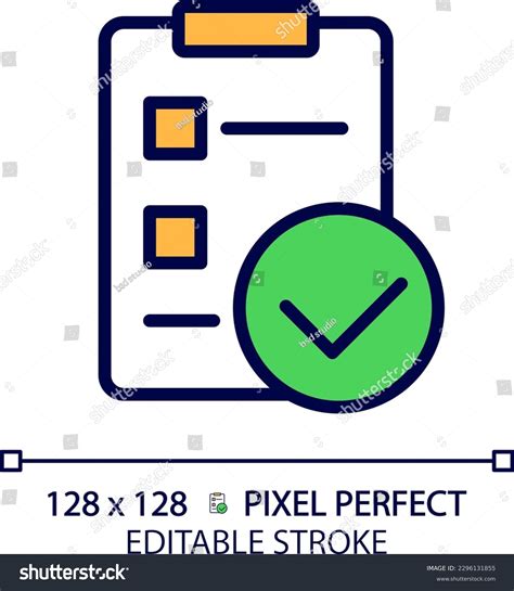 Checklist Checkmarks Pixel Perfect Rgb Color Stock Vector Royalty Free 2296131855 Shutterstock