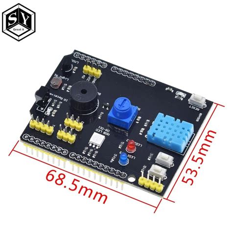 Temperature Humidity Dht11 Lm35 Sensor Led Ir Receiver Buzzer I2c Multifunction Expansion Board
