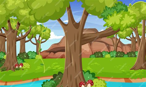 Free Vector Nature Forest Background Template