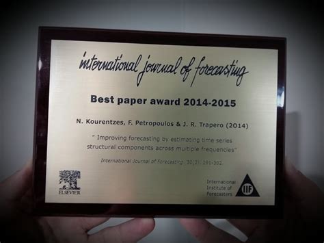 International Journal Of Forecasting 2014 2015 Best Paper Award