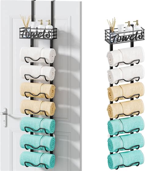 Hapirm Over The Door Towel Rack 8 Tier Wall Mount Rolled