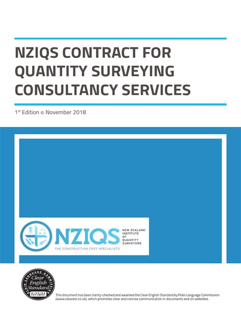 Nziqs Contract Qs Services Editable Pdf Professional Liability