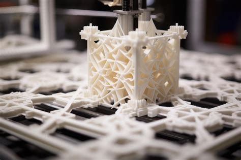 Premium Photo Closeup Of A D Printer Creating A Complex Geometric Model