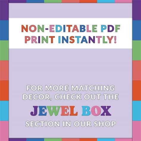 Jewel Box Class Schedule Display Printable Visual Timetable For Classroom