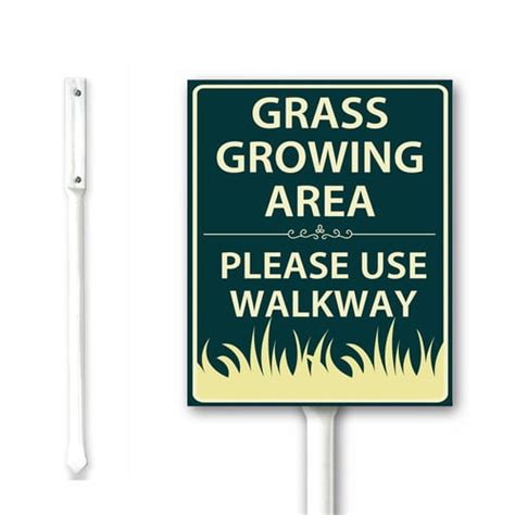 Grass Growing Area Please Use Walkway Yard Sign With Stake Keep Off