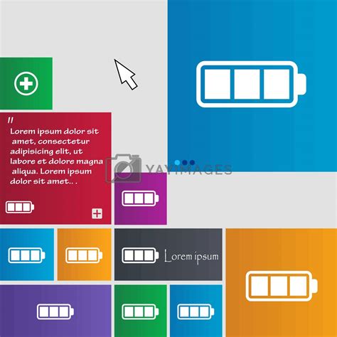 Battery Fully Charged Icon Sign Buttons Modern Interface Website